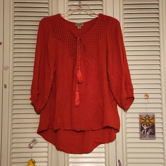 ONE WORLD | Tops | Oneworld Peach Boho Blouse | Poshmark